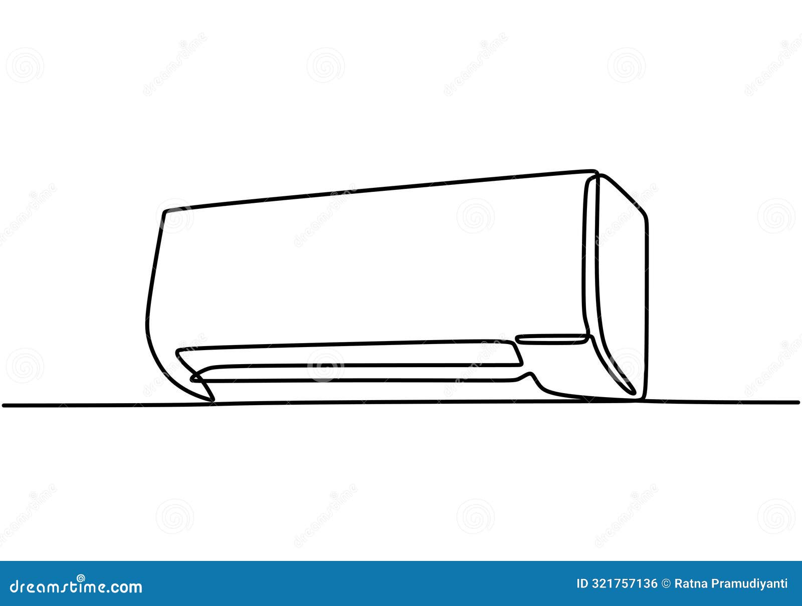 A Drawing Of An Air Conditioner Is Depicted, With Curved Lines Royalty ...