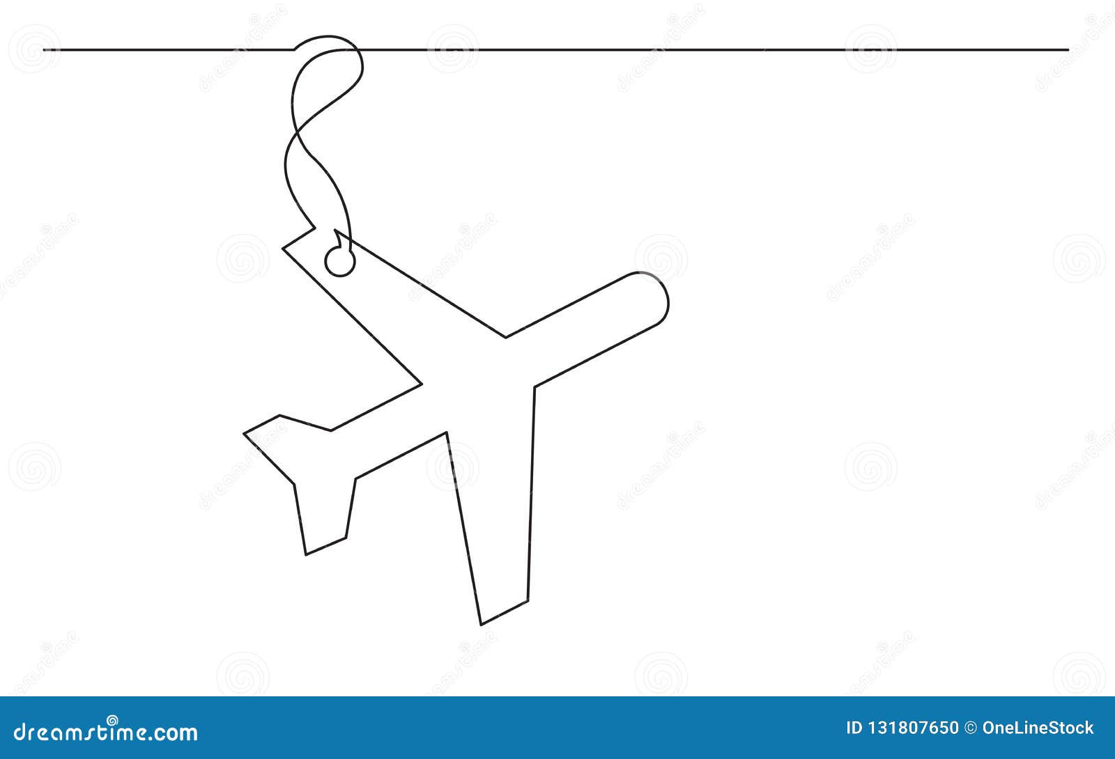 Continuous Line Drawing of Airplane Label Stock Vector - Illustration ... Continuous Line Drawing of Airplane Label Stock Vector - Illustration ...