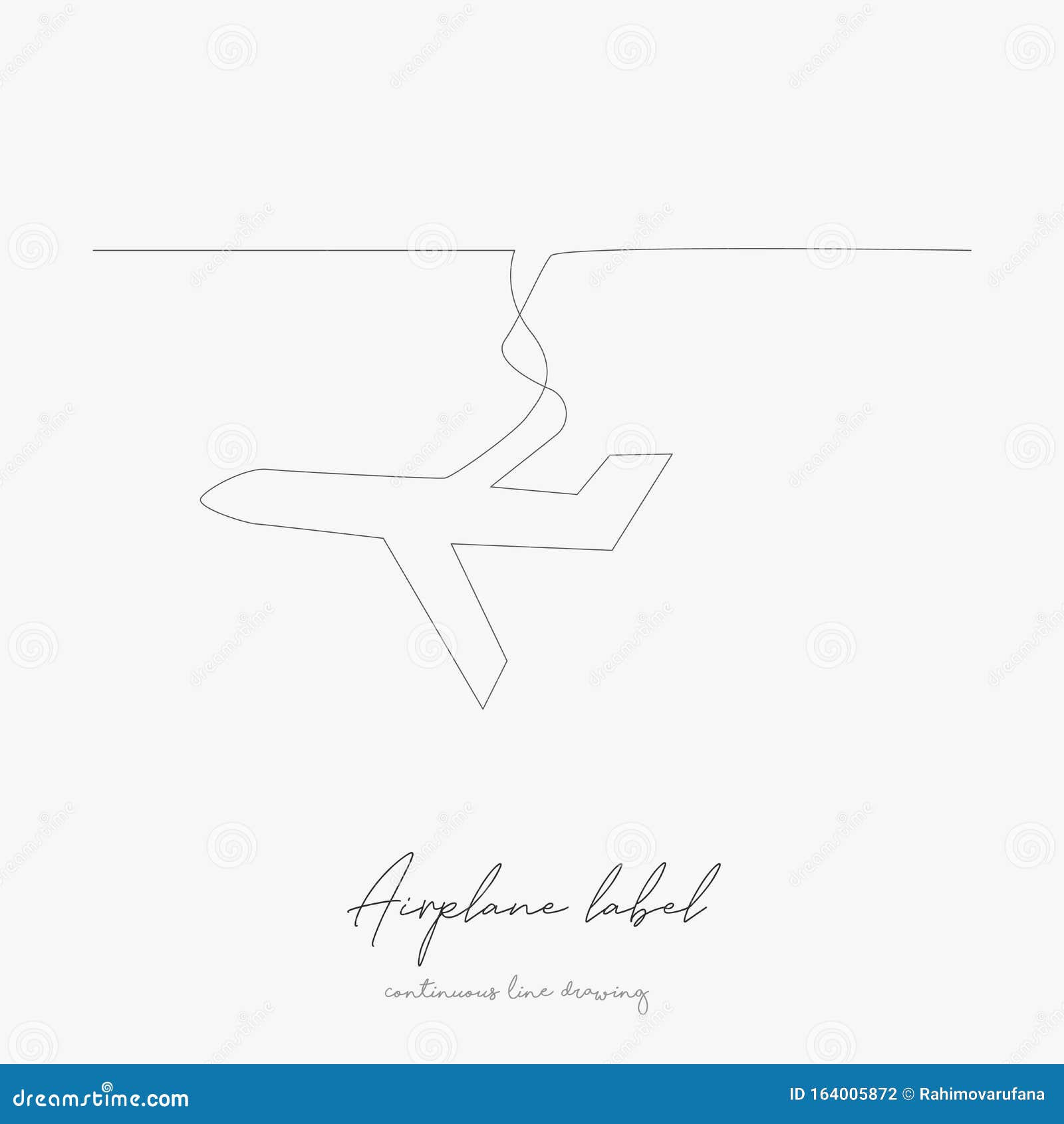 Continuous Line Drawing. Airplane Label. Simple Vector Illustration ...