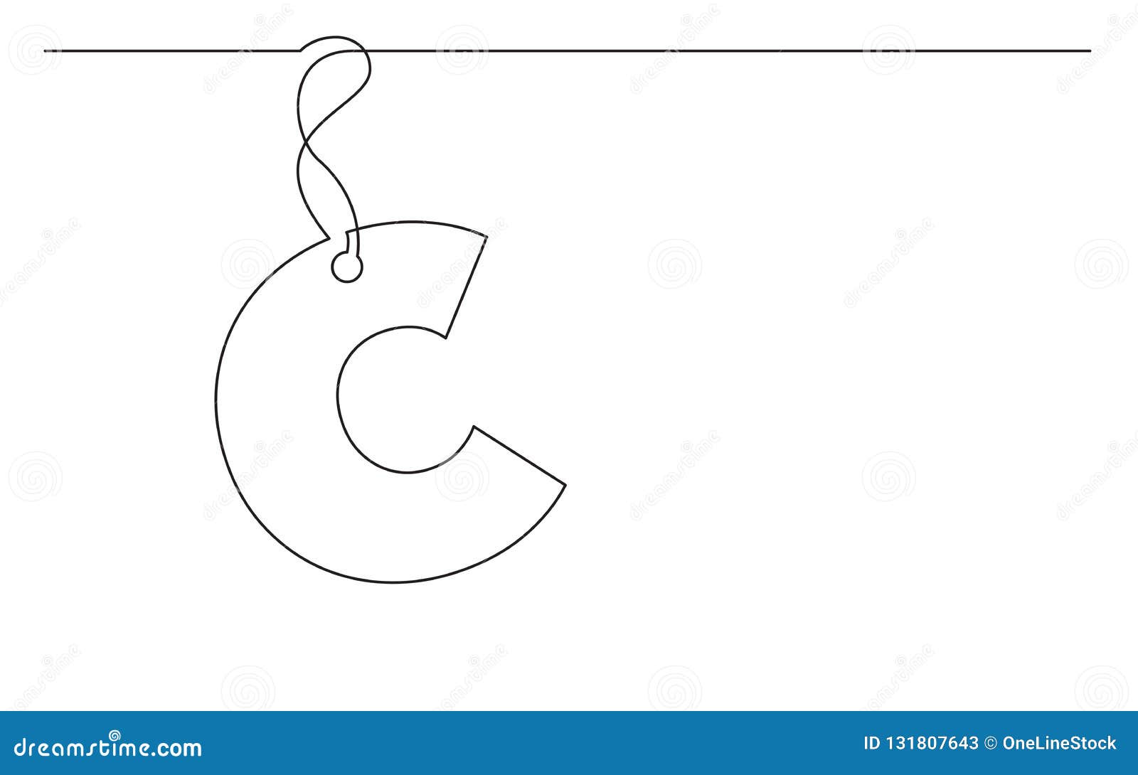 Continuous Line Drawing of Alphabet Letter Label Design Stock Vector ...