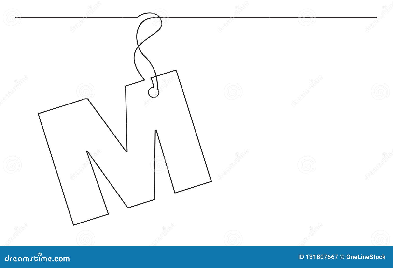 Continuous Line Drawing of Alphabet Letter Label Design Stock Vector ...