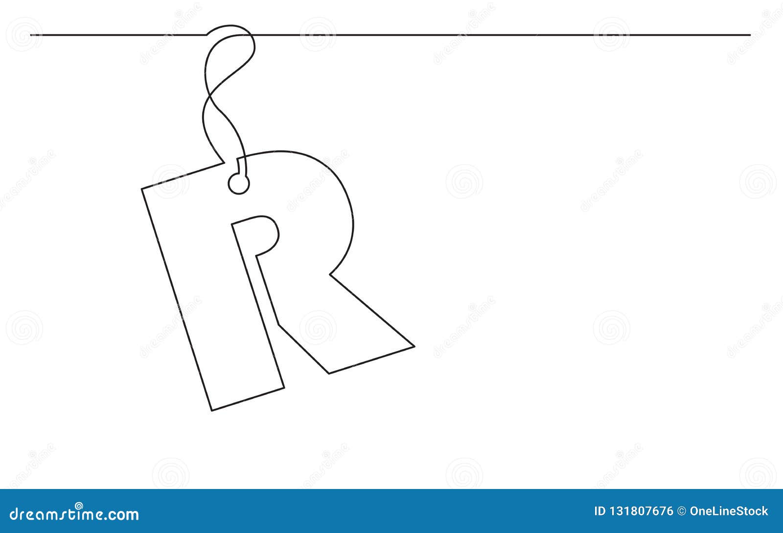 Continuous Line Drawing of Alphabet Letter Label Design Stock Vector ...