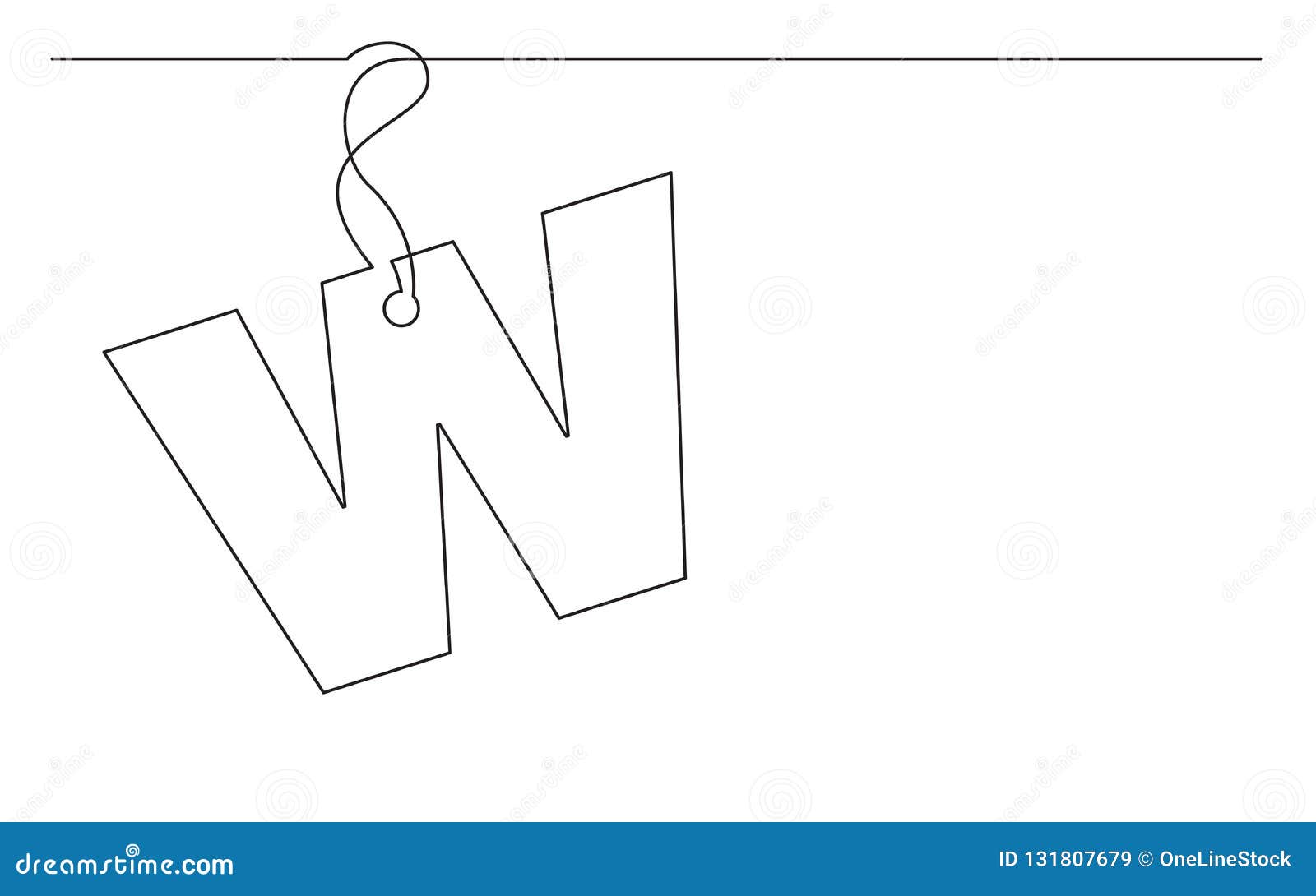 Continuous Line Drawing of Alphabet Letter Label Design Stock Vector ...