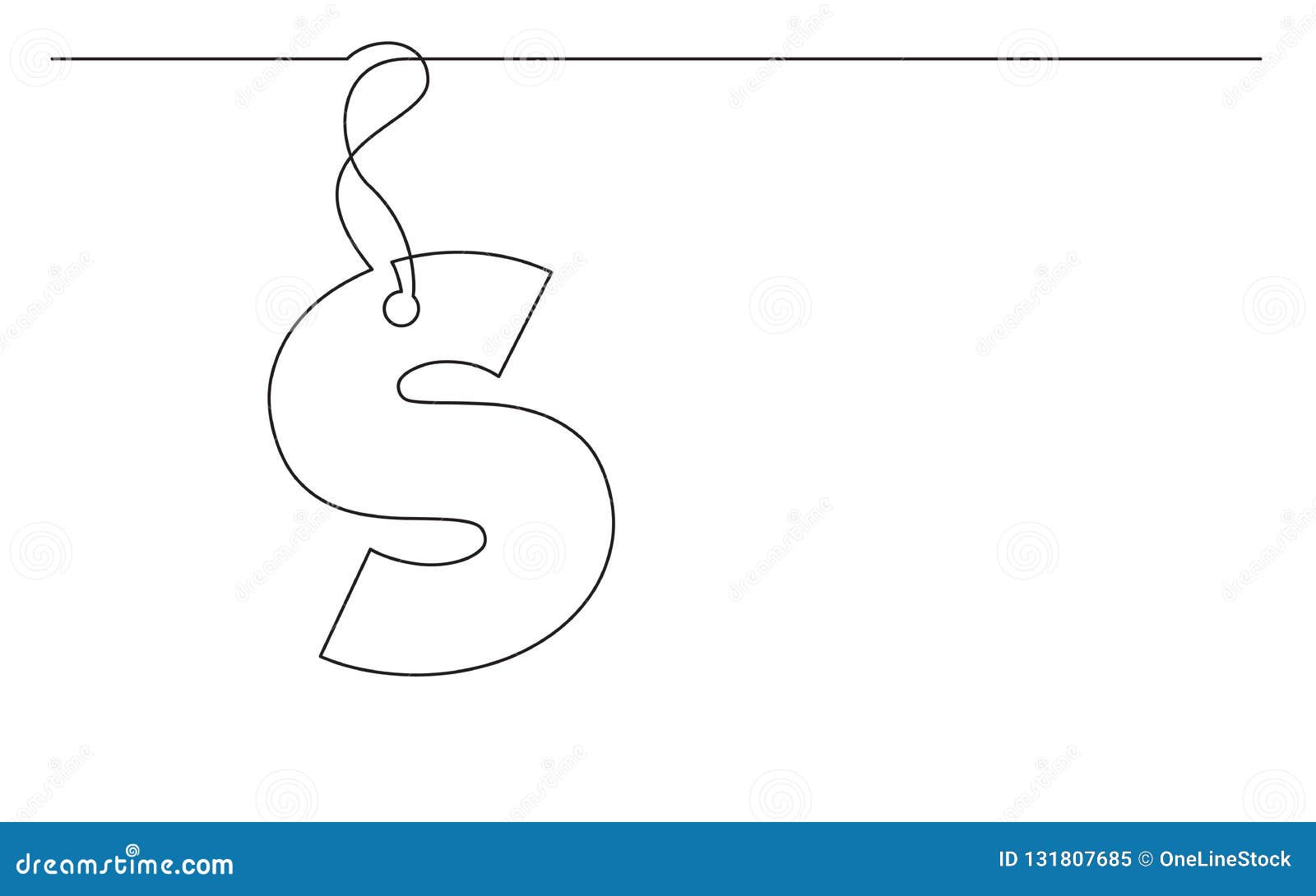 Continuous Line Drawing of Alphabet Letter Label Design Stock Vector ...