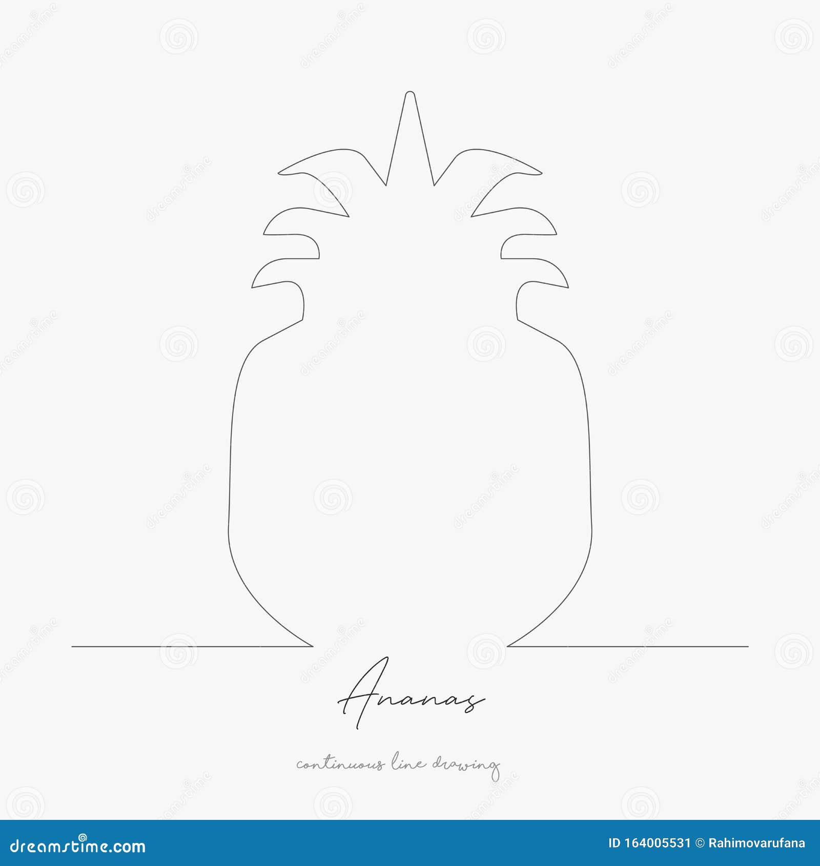 Continuous Line Drawing. Ananas. Simple Vector Illustration. Ananas ...