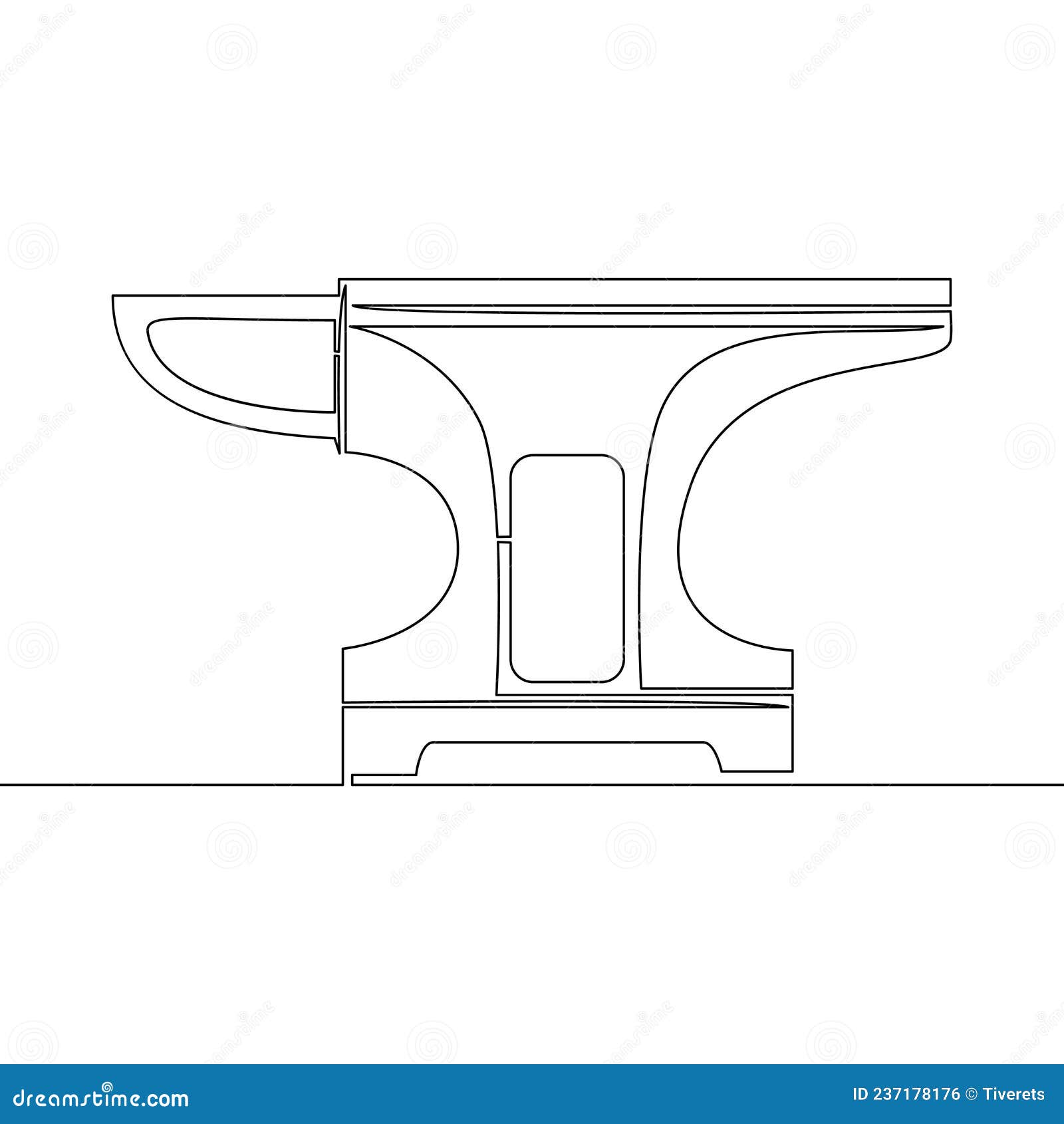 Continuous Line Drawing Anvil Icon Vector Concept Stock Vector ...