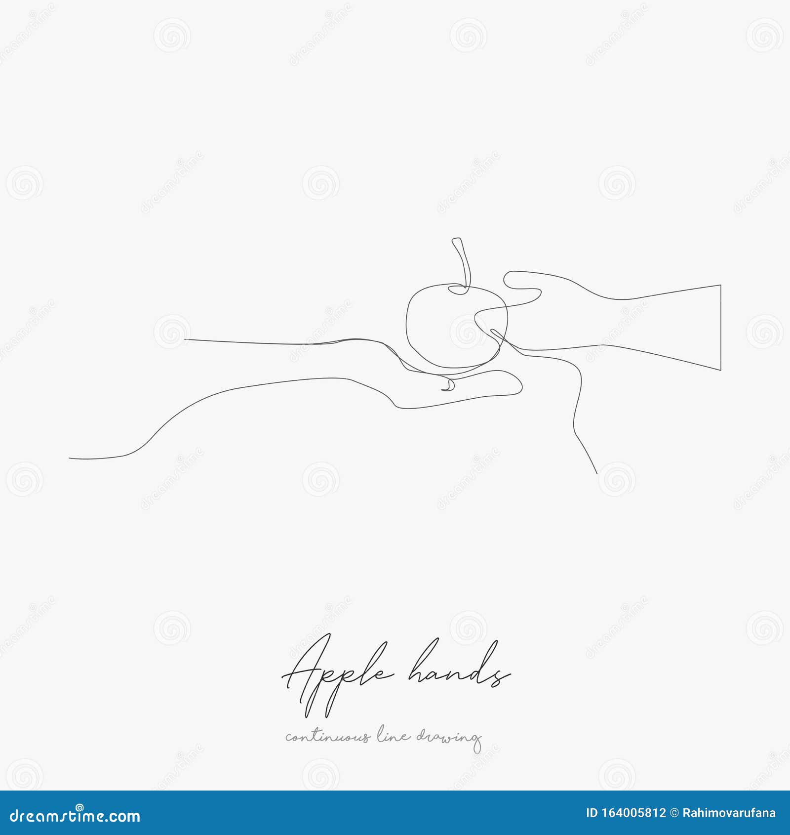 Continuous Line Drawing. Apple Hands. Simple Vector Illustration. Apple ...