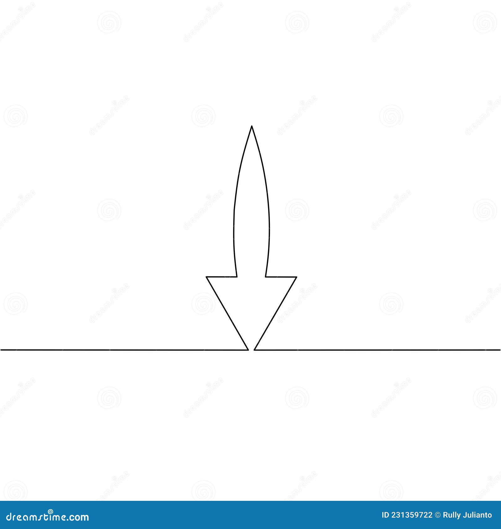 Continuous Line Drawing of Arrow Stock Vector - Illustration of diagram ...