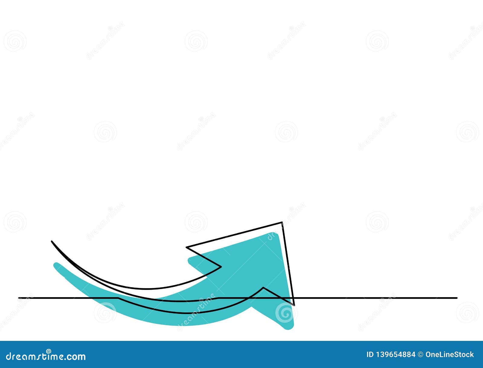 Continuous Line Drawing of Arrow Stock Vector - Illustration of ...
