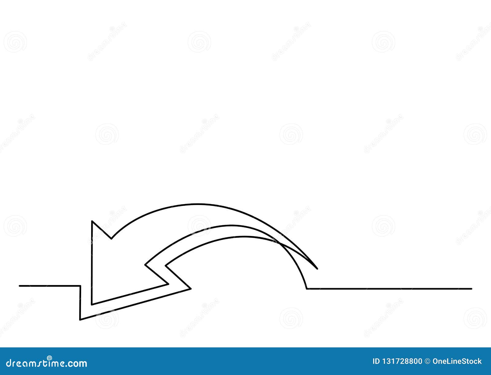 Continuous Line Drawing of Arrow Down Stock Vector - Illustration of ...