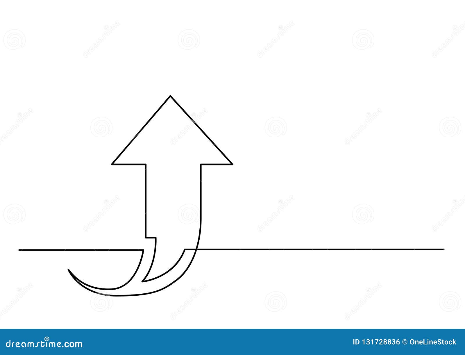 Continuous Line Drawing of Arrow Going Up Stock Vector - Illustration ...