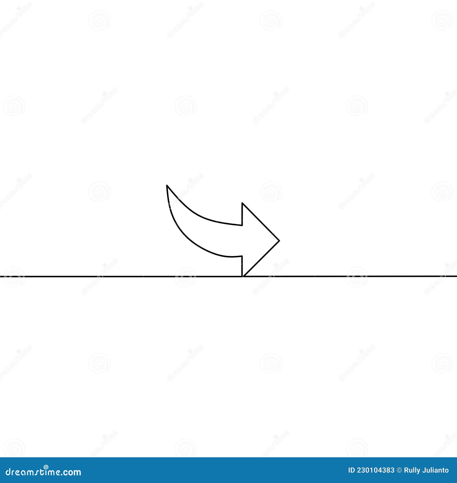 One line drawing of arrow stock vector. Illustration of graphic - 230104383