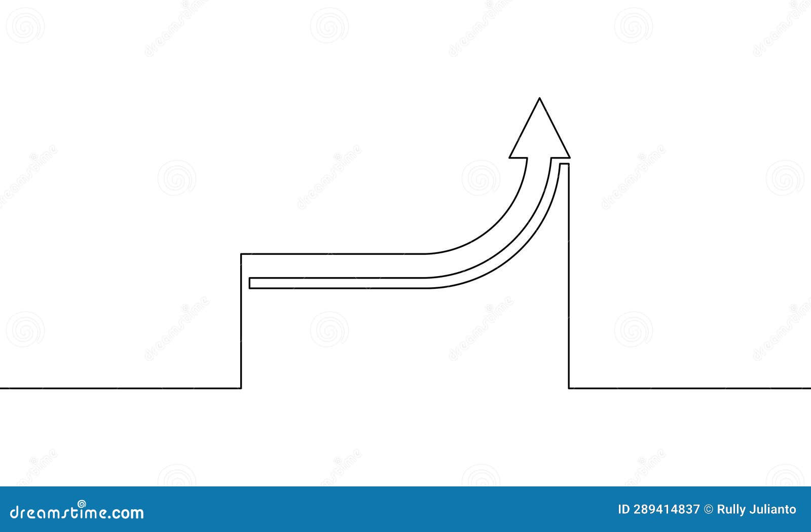 Continuous Line Drawing of Arrow Up Stock Illustration - Illustration ...