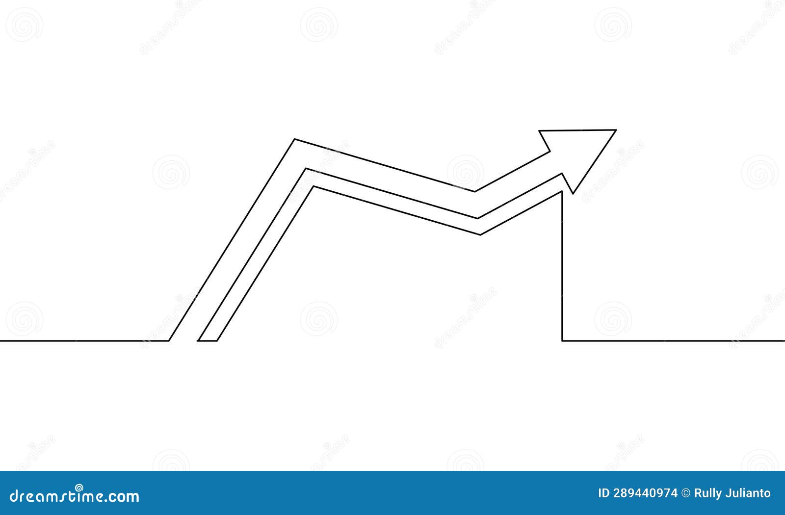 Continuous Line Drawing of Arrow Up. Illustration Vector of Graph Stock ...