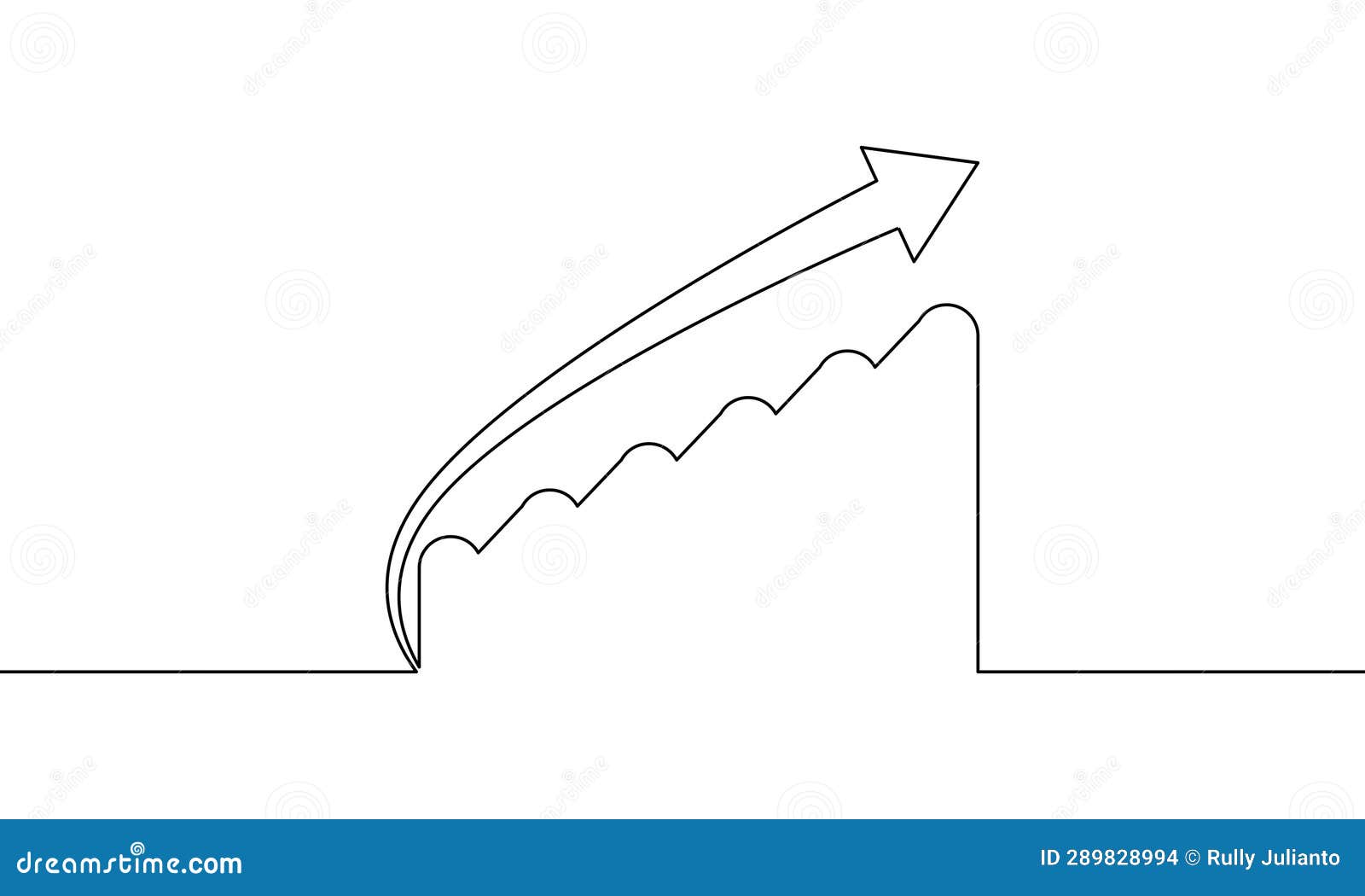 Continuous Line Drawing of Arrow Up. Illustration Vector of Graph Stock ...
