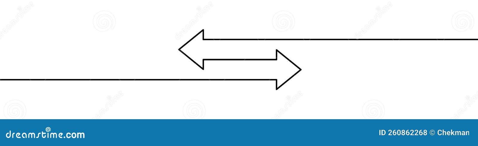 Continuous Line Drawing Of Arrows Left And Right Arrows Line Art Of