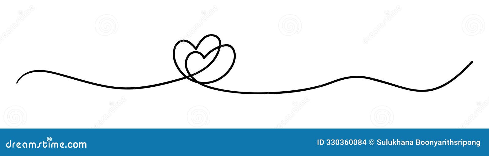 Continuous Line Drawing Art. Double Love Hand Drawn with Black Line ...