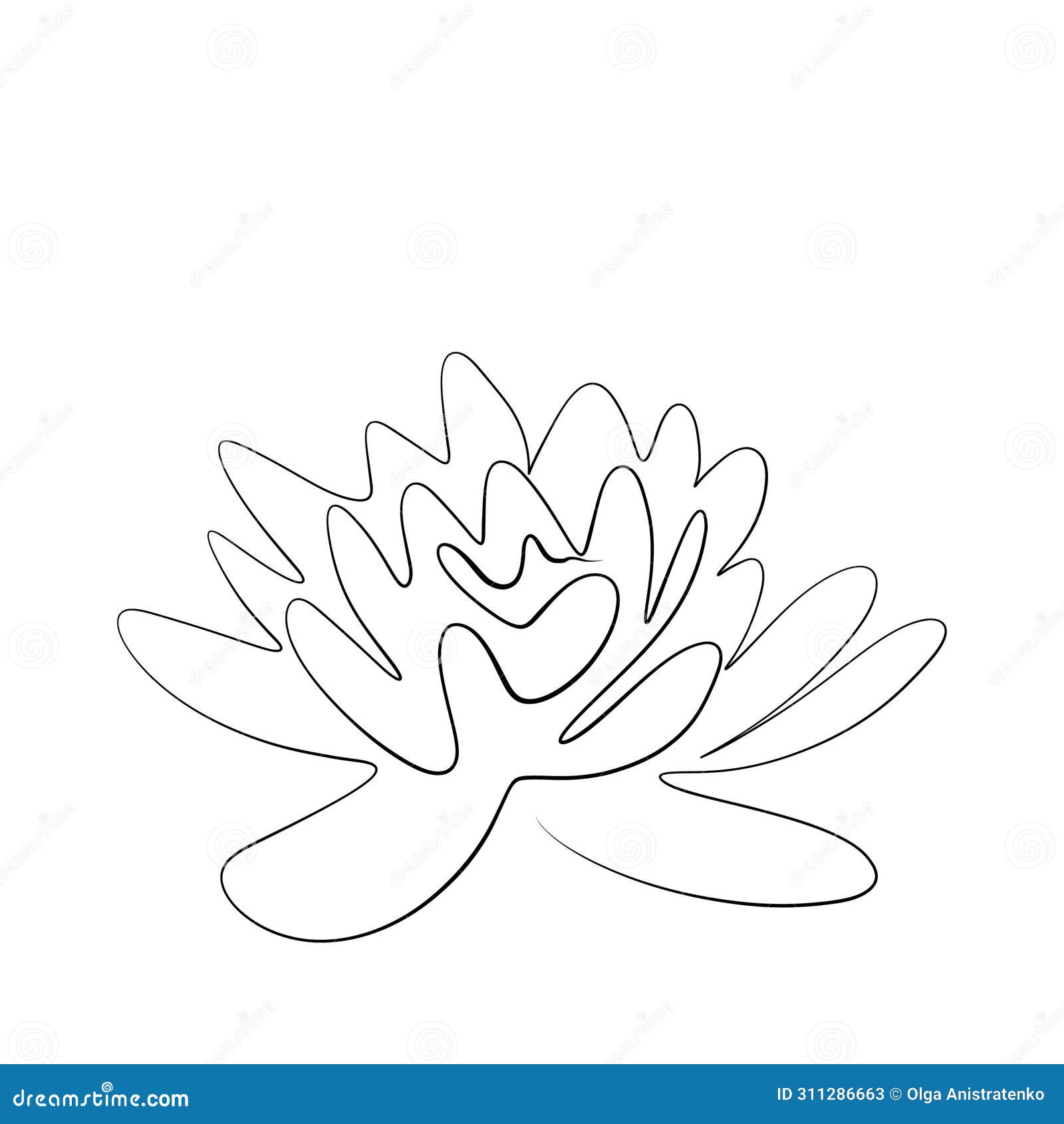 Continuous Line Drawing. Line Art Lotus Vector Minimalistic Stock ...