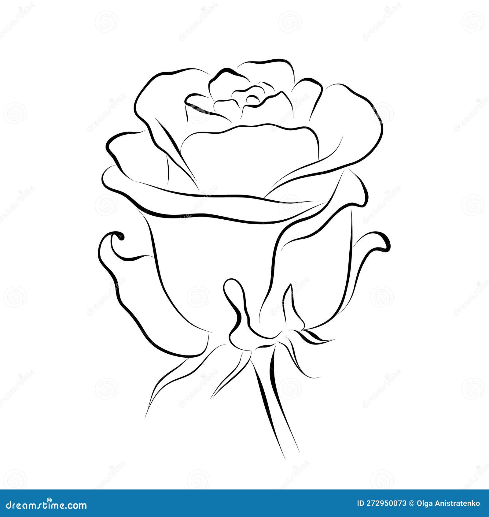 Continuous Line Drawing. Line Art Rose Vector Stock Vector ...
