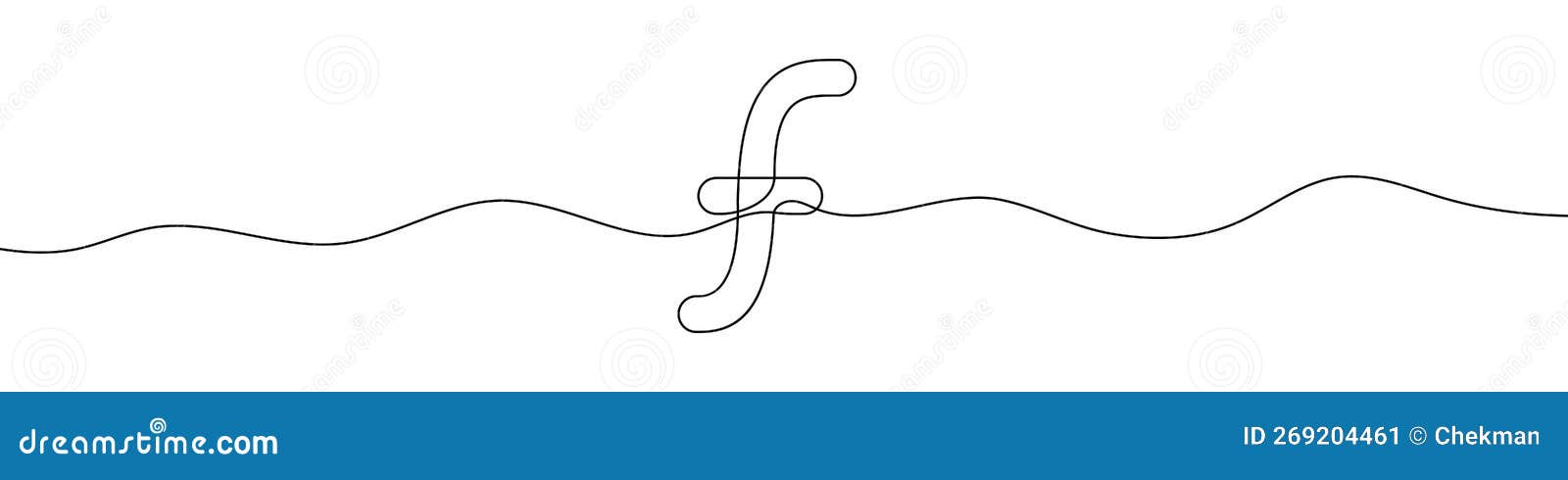 Continuous Line Drawing of Aruban Guilder Currency Symbol. Vector ...