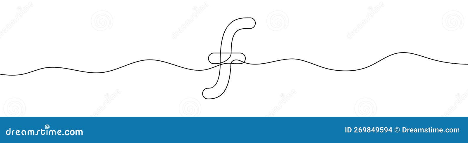 Continuous Line Drawing of Aruban Guilder Currency Symbol. Vector ...