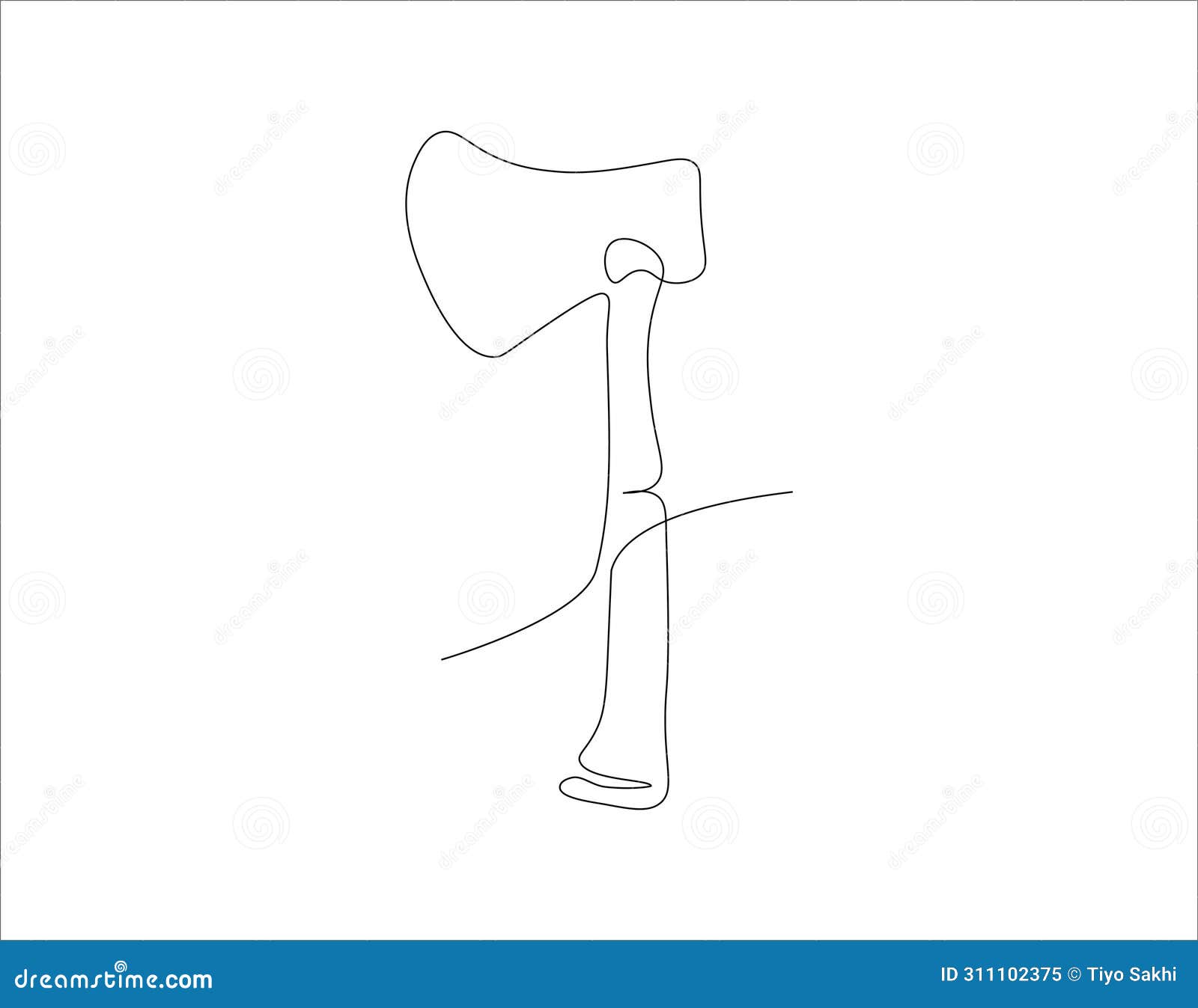 Continuous Line Drawing of Axe. One Line of Axe. Hatchet Continuous ...