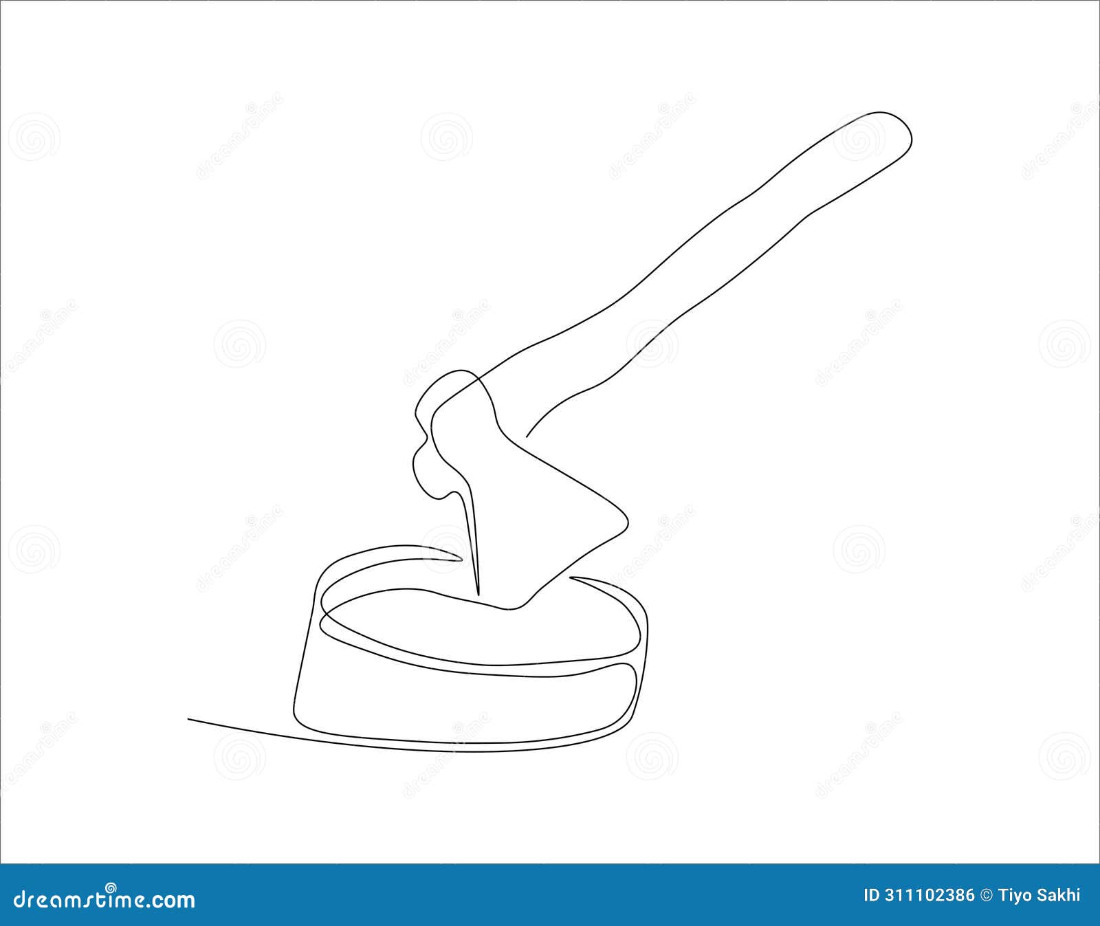 Continuous Line Drawing of Axe. One Line of Axe. Hatchet Continuous ...