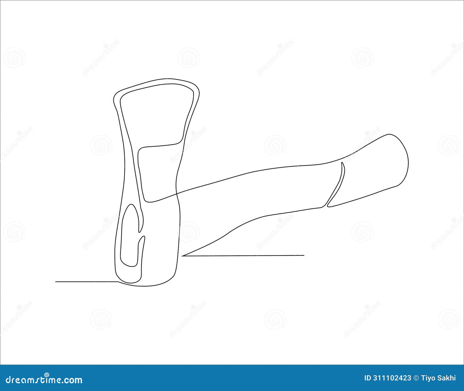 Continuous Line Drawing of Axe. One Line of Axe. Hatchet Continuous ...