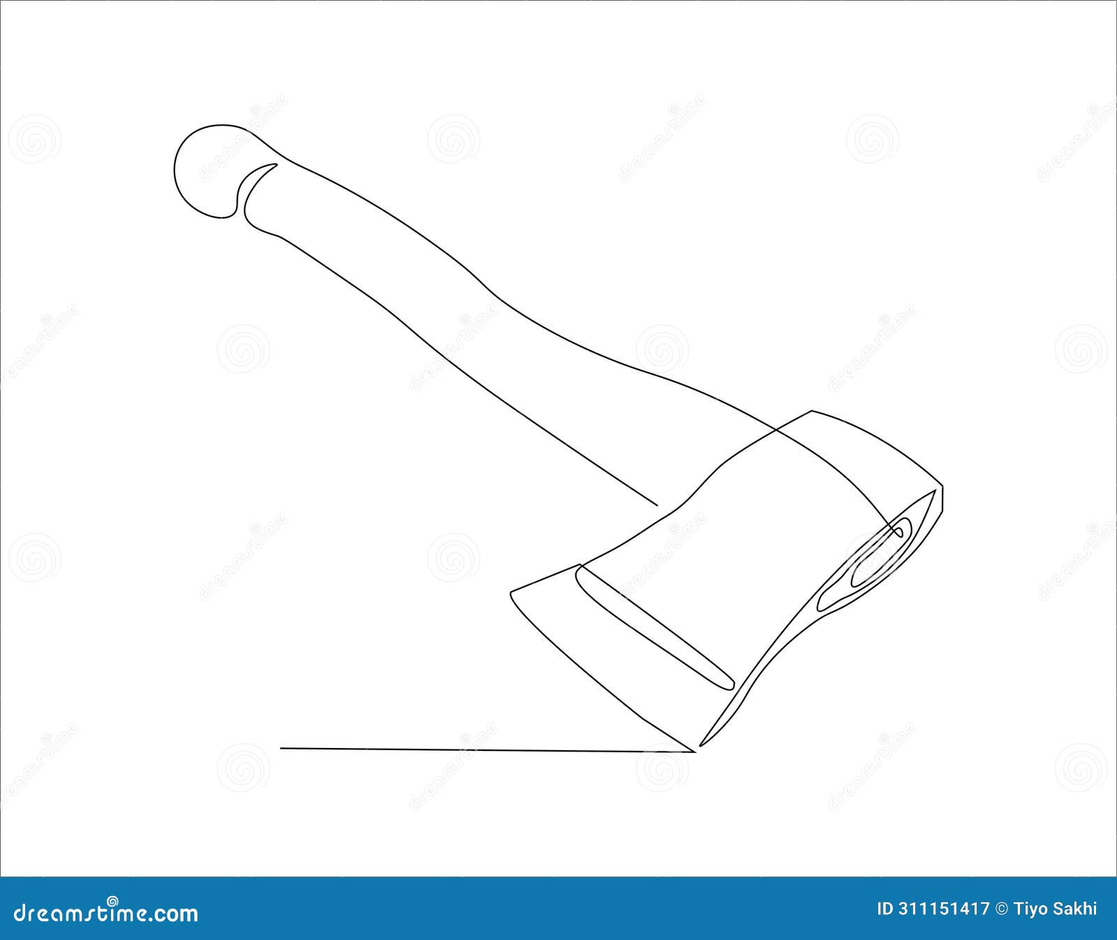 Continuous Line Drawing of Axe. One Line of Axe. Hatchet Continuous ...