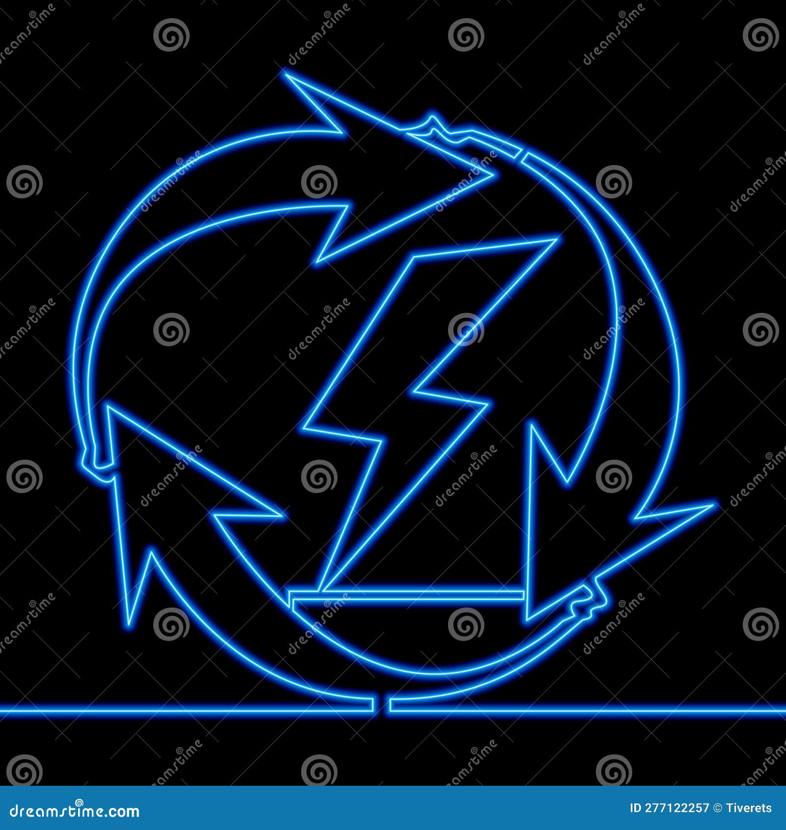 Continuous Line Drawing Backup Power Engine Auto Supply Battery Energy ...