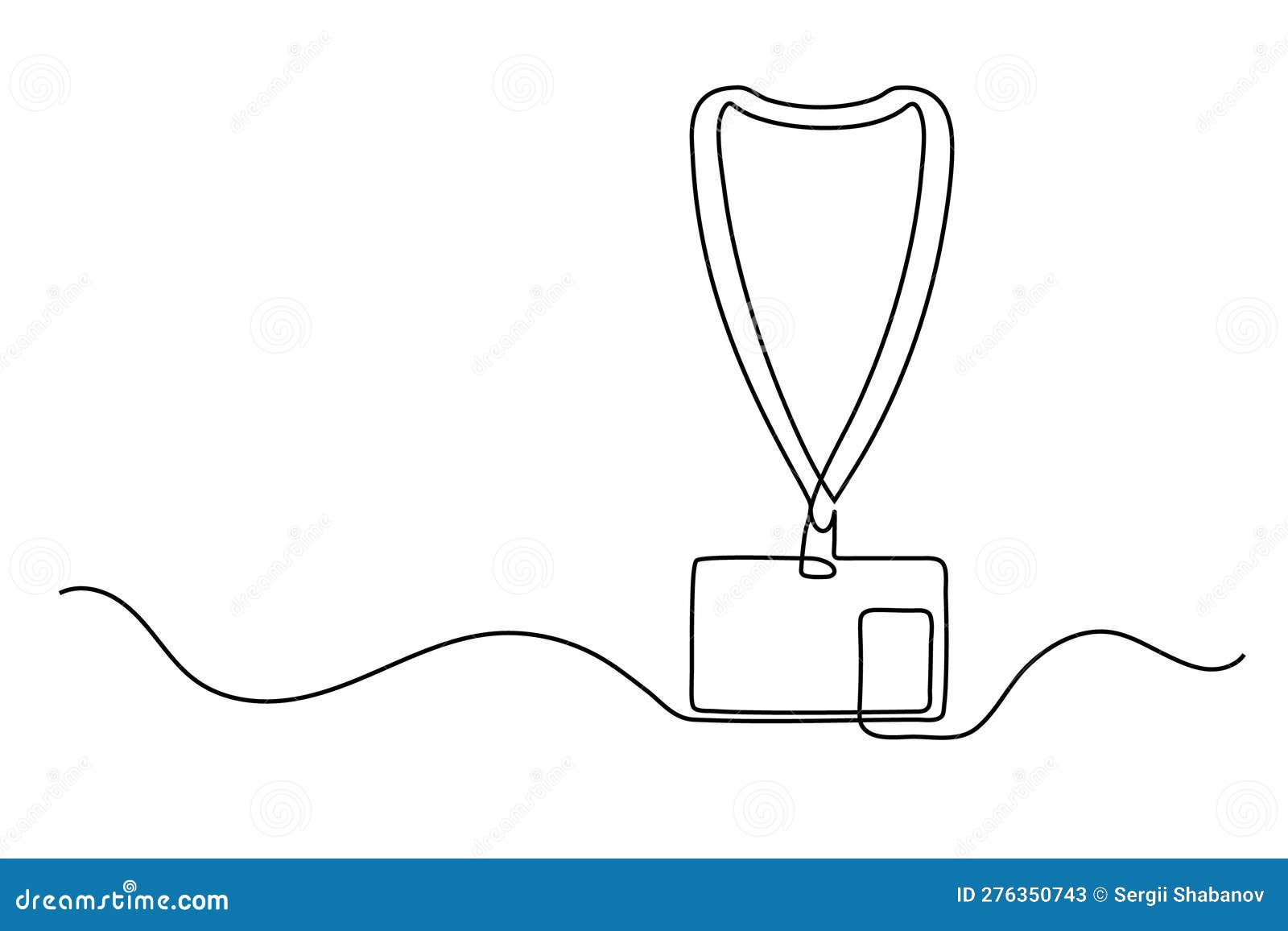 Continuous Line Drawing Badges Id Cards Holders Stock Vector ...