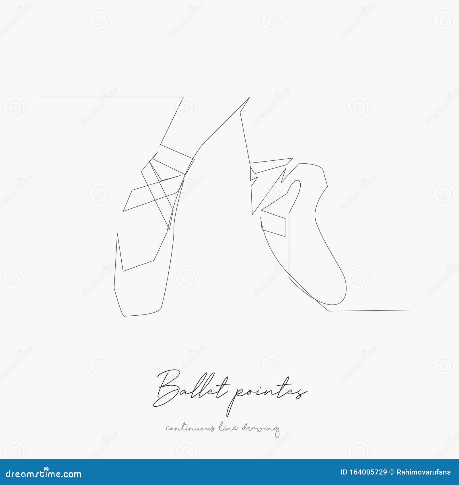 Continuous Line Drawing. Ballet Pointes. Simple Vector Illustration ...