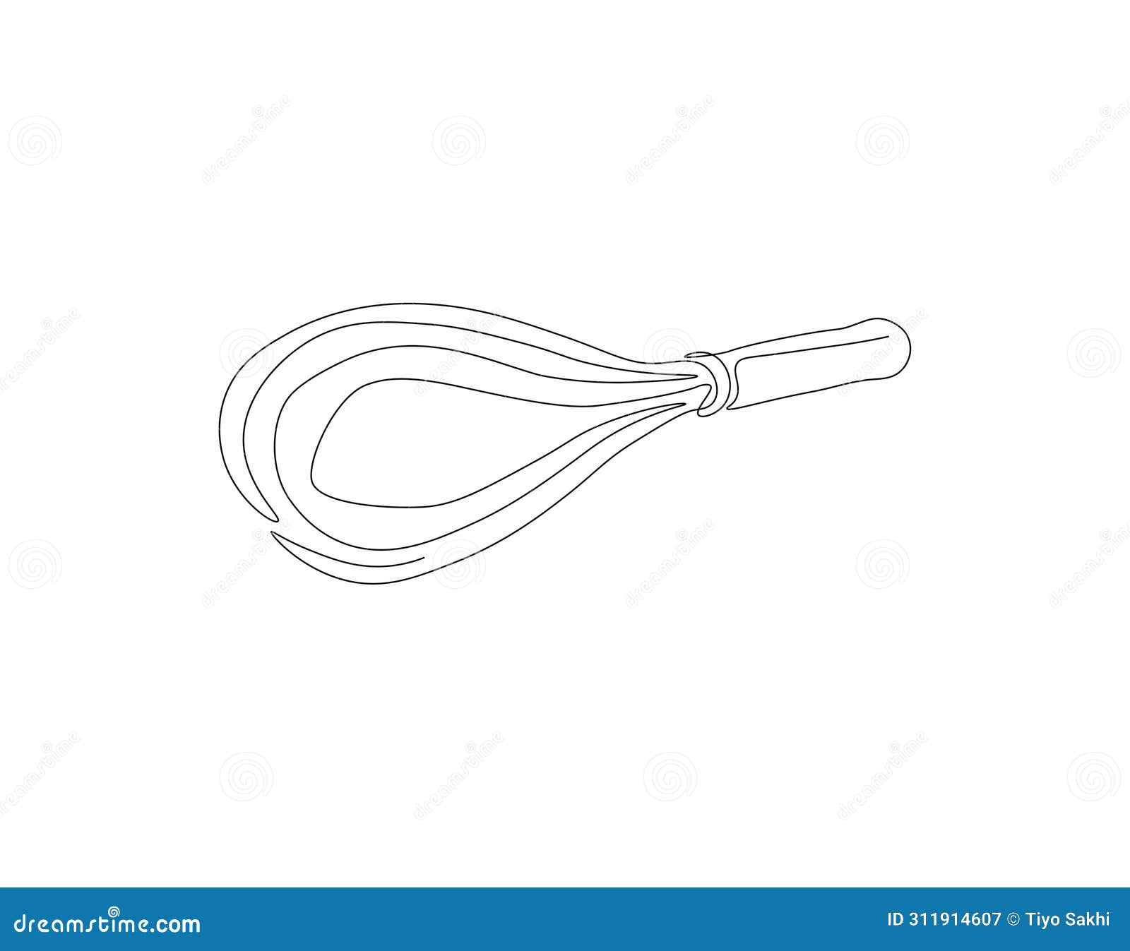 Continuous Line Drawing of Balloon Whisk. One Line of Kitchen Tool ...
