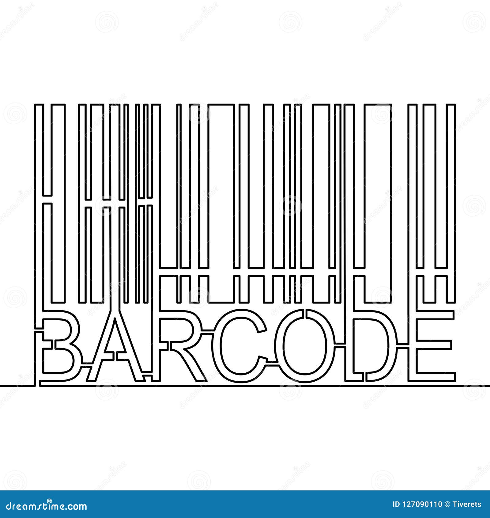 Continuous Line Drawing Barcode Vector Icon Vector Stock Vector ...