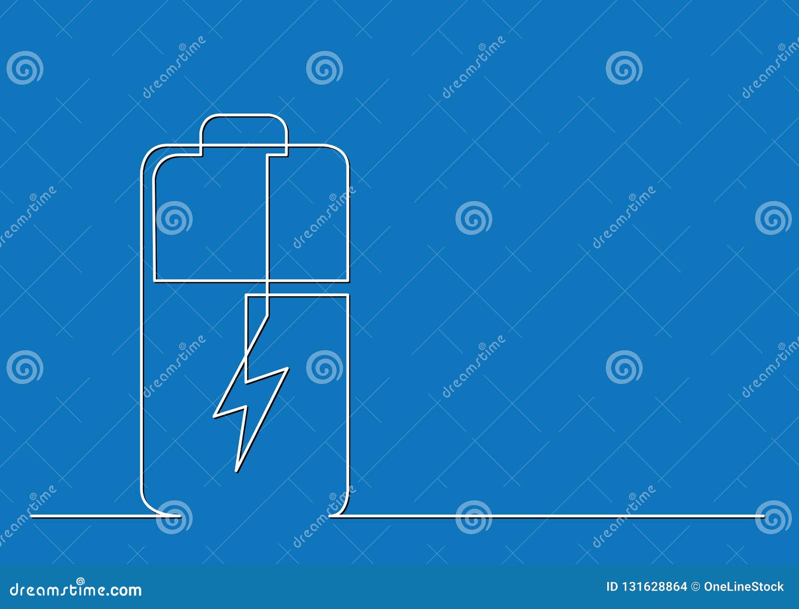 Continuous Line Drawing of Battery Stock Vector - Illustration of line ...