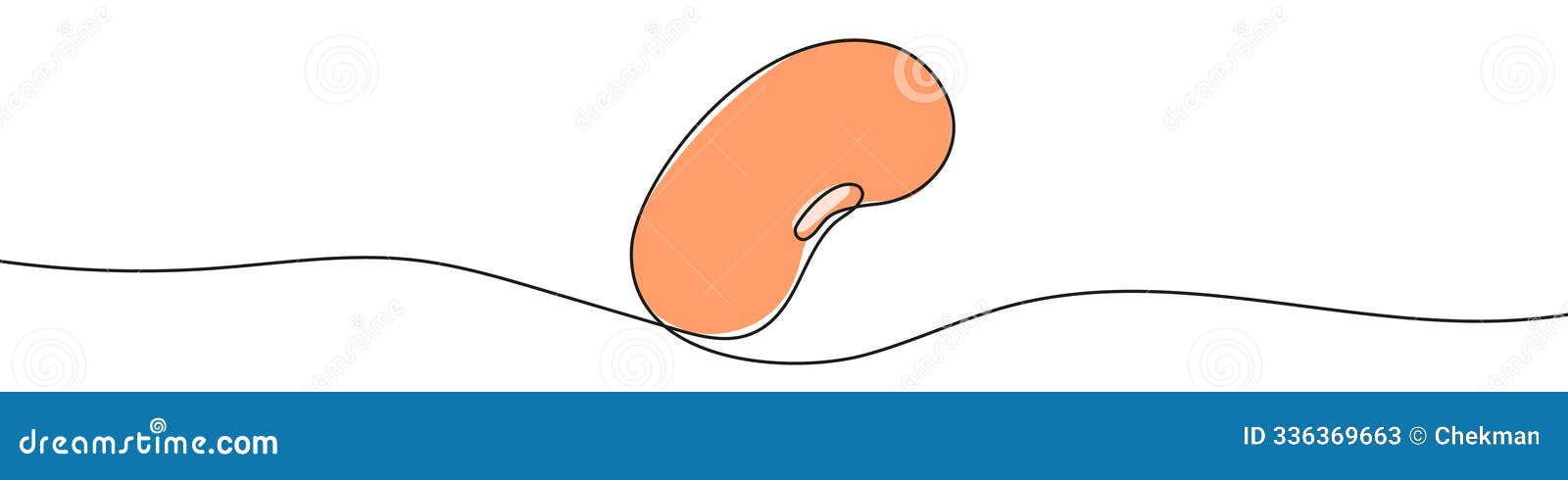 Continuous Line Drawing of Beans. Single Line Drawing of a Beans. Line ...