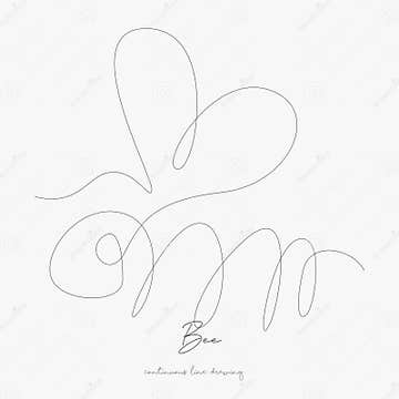 Continuous Line Drawing. Bee. Simple Vector Illustration. Bee Concept ...