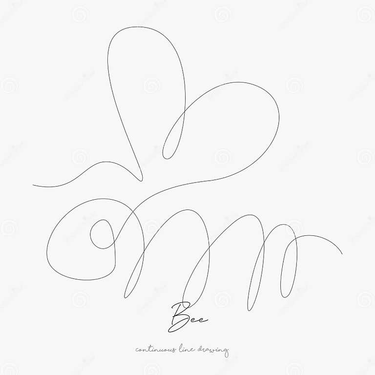 Continuous Line Drawing. Bee. Simple Vector Illustration. Bee Concept ...