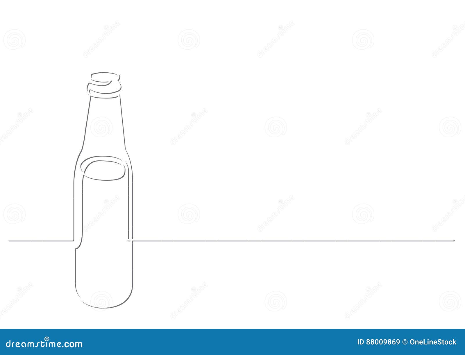 Continuous Line Drawing of Beer Bottle Stock Vector - Illustration of ...