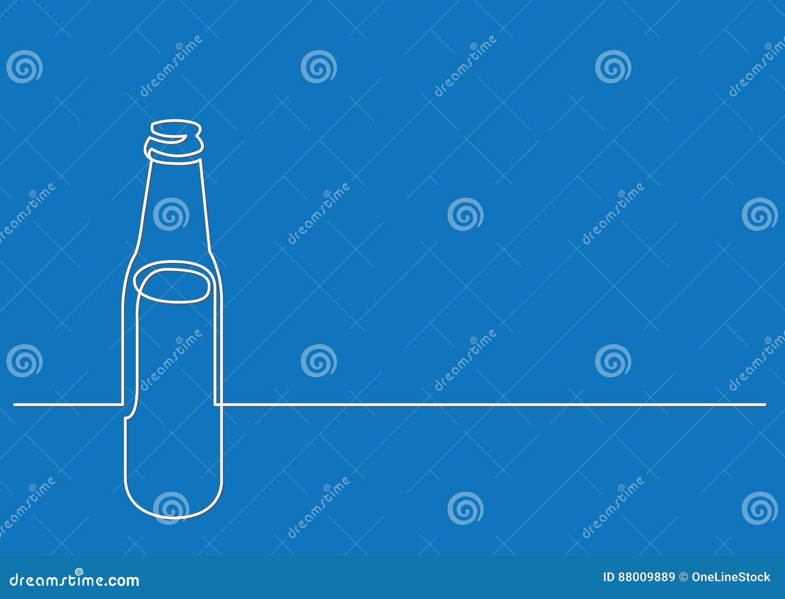 Continuous Line Drawing of Beer Bottle Stock Vector - Illustration of ...