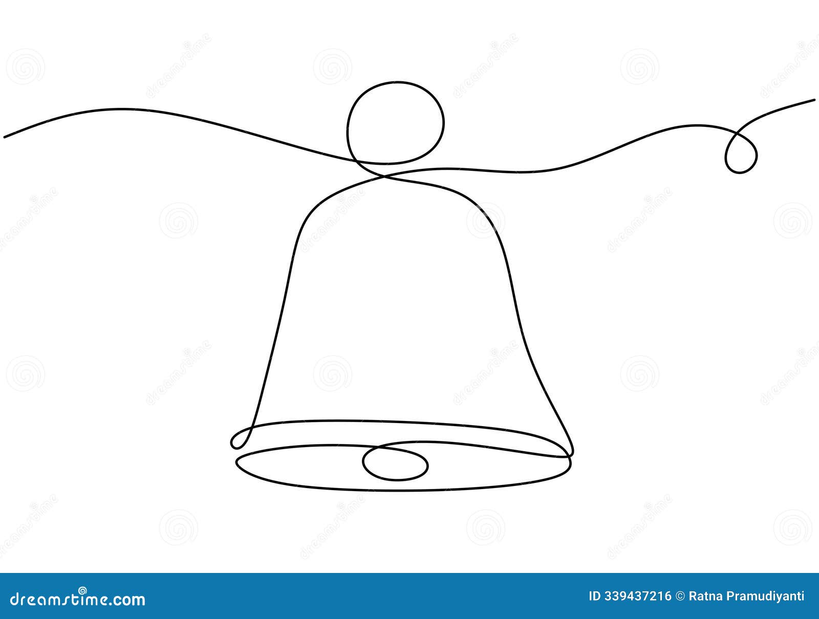 Continuous Line Drawing of a Bell. Symbolizing Holiday Cheer and ...