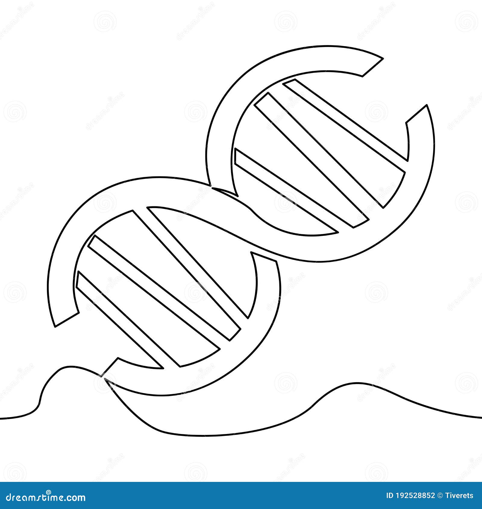Continuous Line Drawing Biotechnology DNA Concept Stock Vector ...