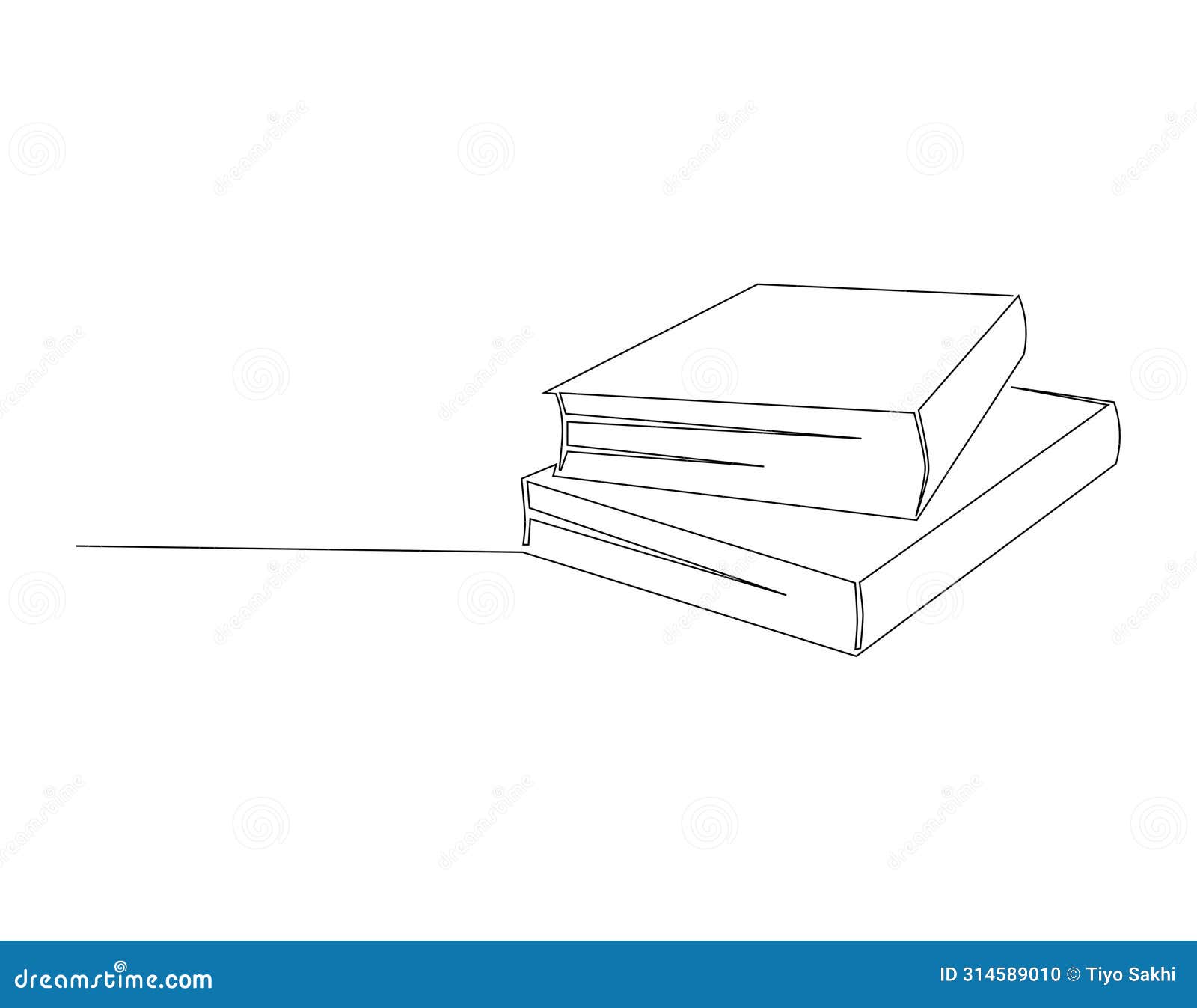 Continuous Line Drawing of Book. One Line of Book Have Been Open. Books ...