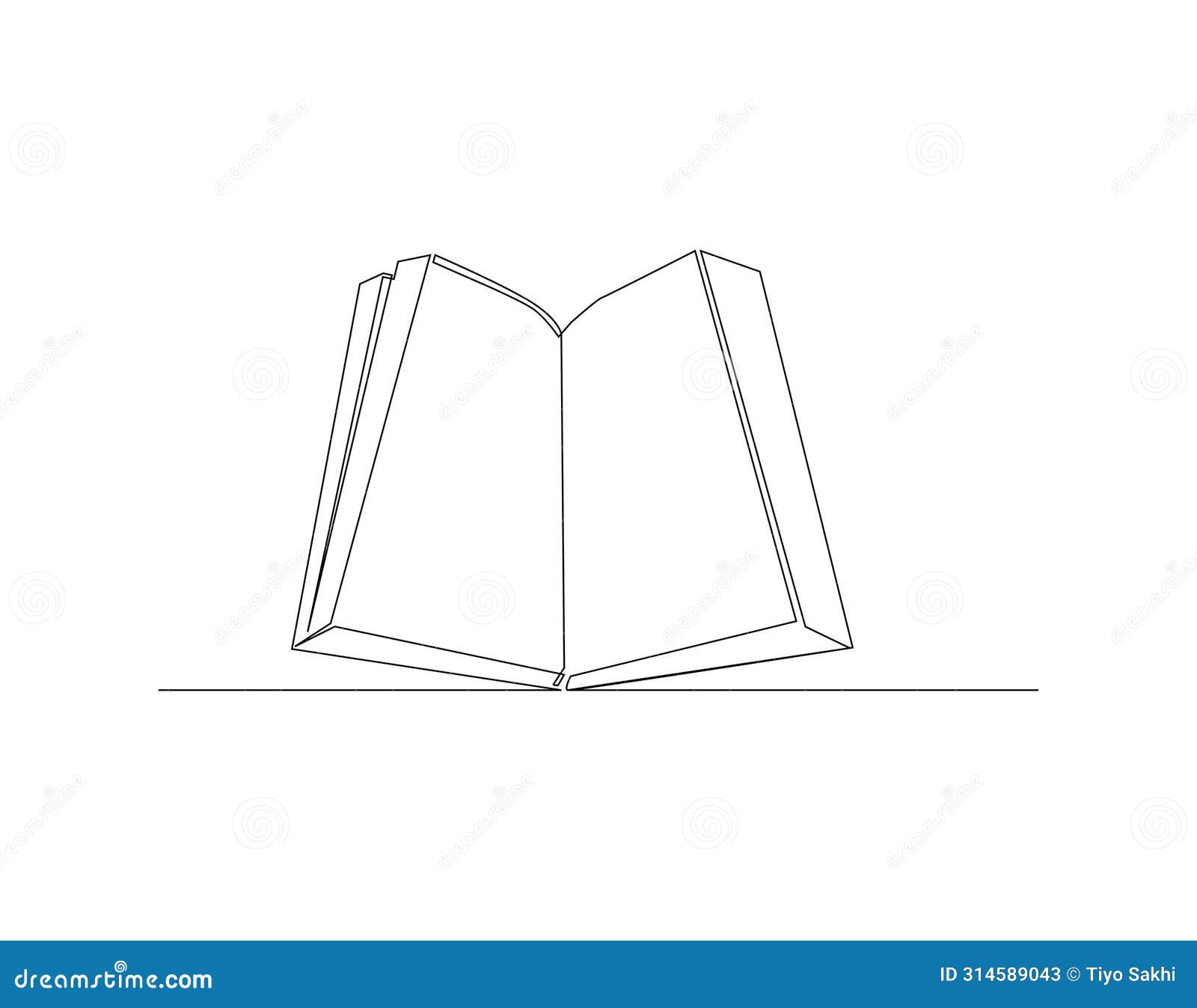 Continuous Line Drawing of Book. One Line of Book Have Been Open. Books ...