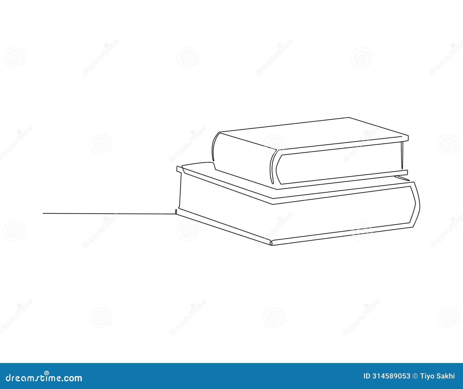 Continuous Line Drawing of Book. One Line of Book Have Been Open. Books ...