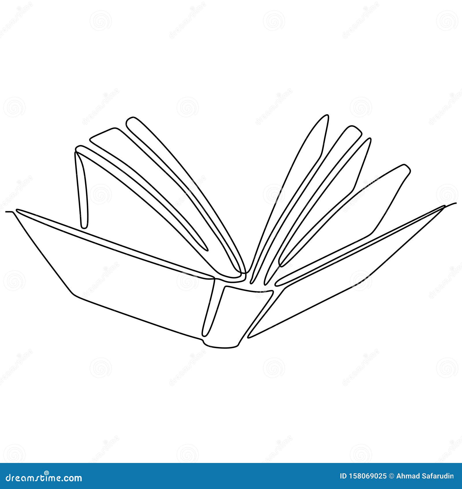 Continuous Line Drawing of Book Vector Illustration Minimalism Design ...