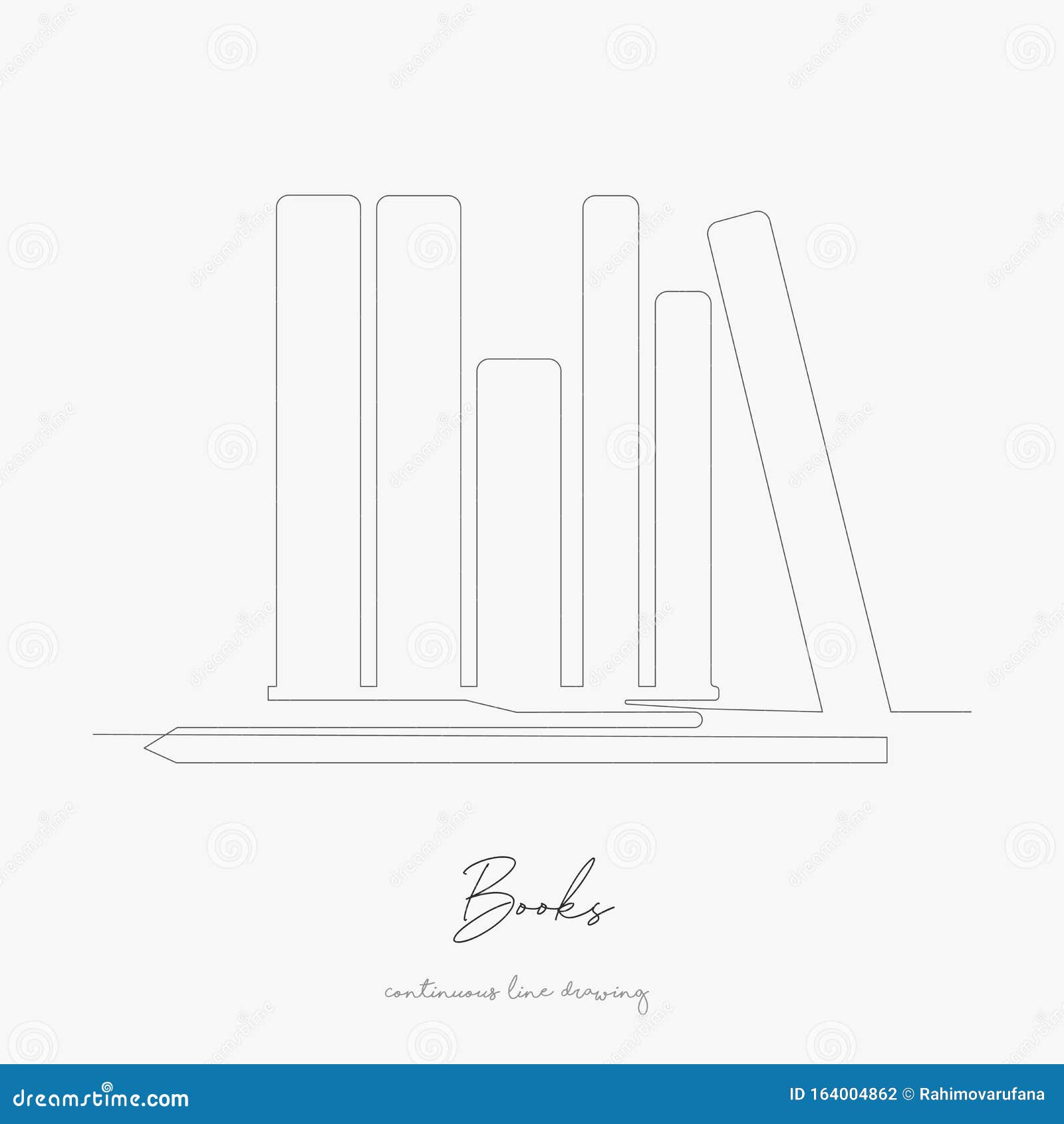Continuous Line Drawing. Books. Simple Vector Illustration. Books ...