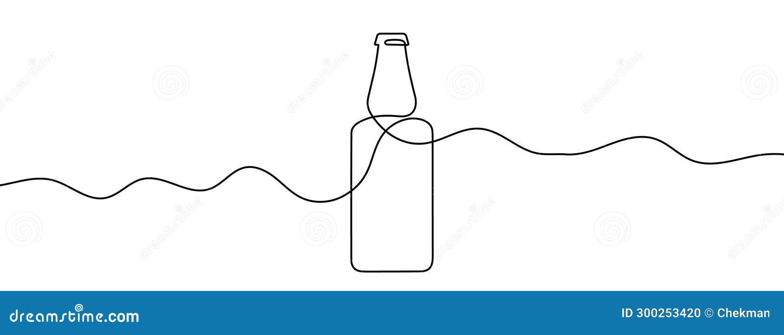 Continuous Line Drawing of Bottle. Single Line Bottle Icon. Stock ...