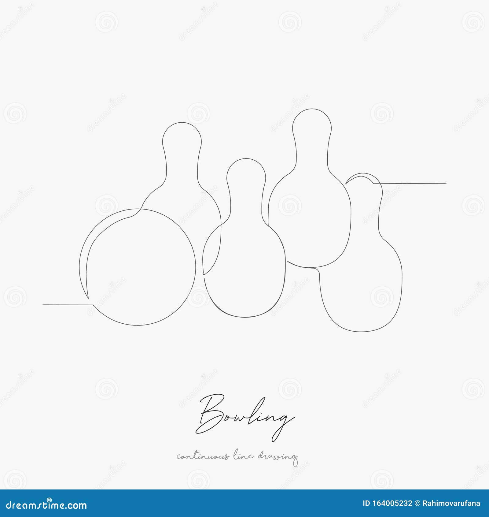 Continuous Line Drawing. Bowling. Simple Vector Illustration. Bowling ...