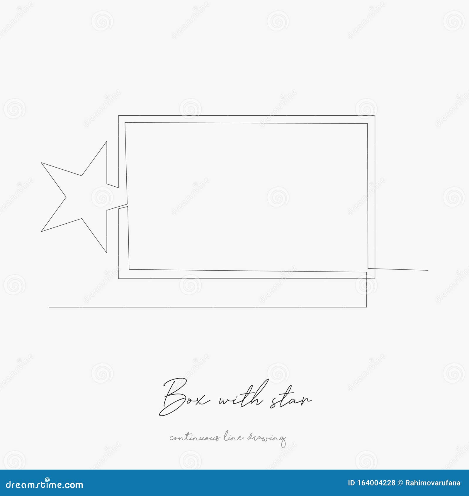 Continuous Line Drawing. Box with Star. Simple Vector Illustration. Box ...